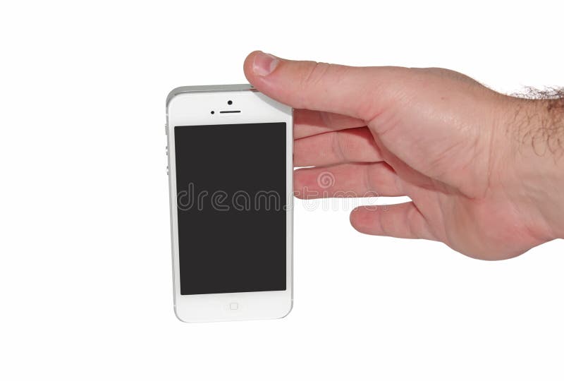 Hand holding new iPhone 5 editorial photography. Image of electronic ...