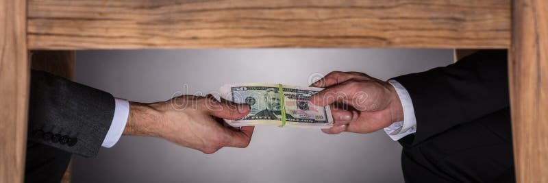 Hand Taking Bribe Under Table Stock Photo - Image of bribery, corrupt ...