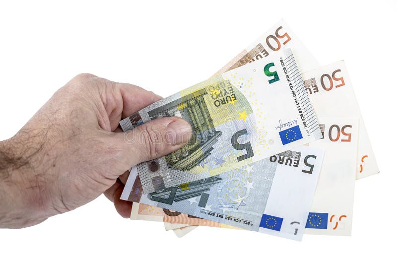 Hand taking euro banknotes stock image. Image of adult - 45392681
