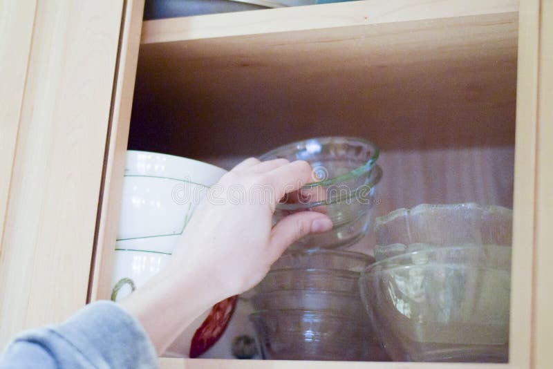 Hand Taking Little Glass Bowl Stock Image - Image of woman, mini: 100466055