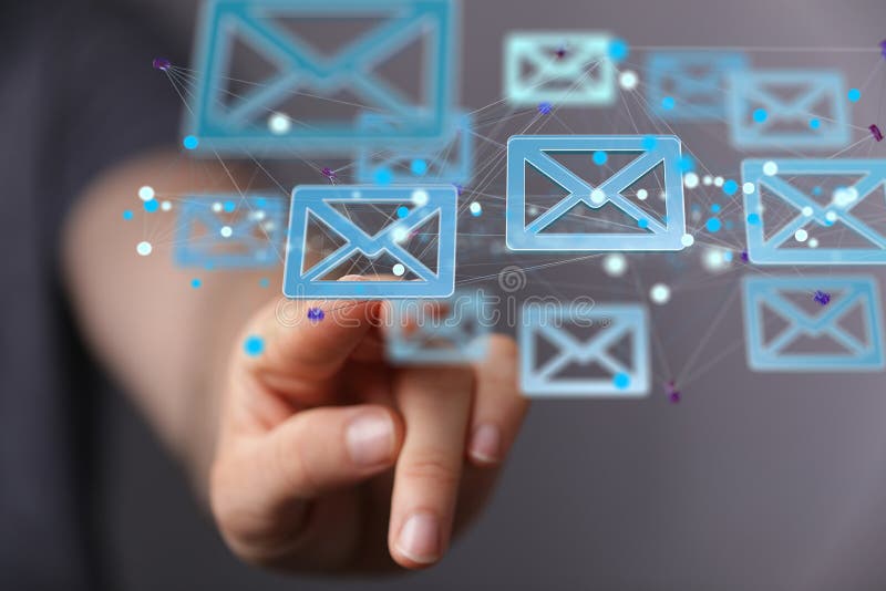 Hand Tapping 2D Message Icons Stock Image - Image of symbol, website ...