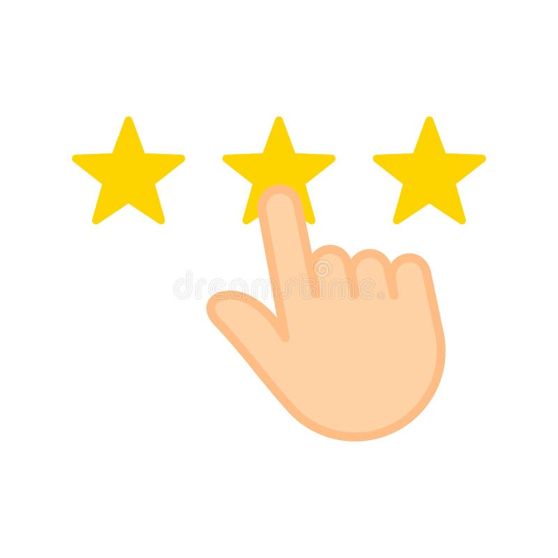 Hand Tapping Over Stars Icon. Service Rating, Customer Feedback Concept ...