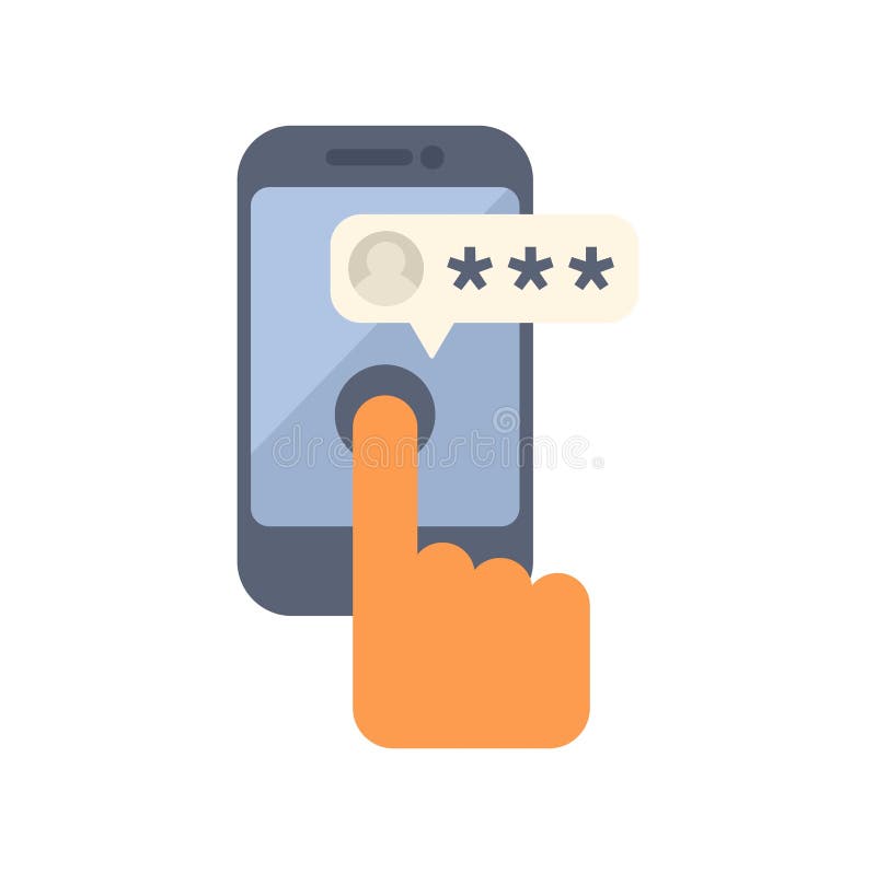 Hand Tapping Smartphone Screen Entering Password Secure Login Stock ...