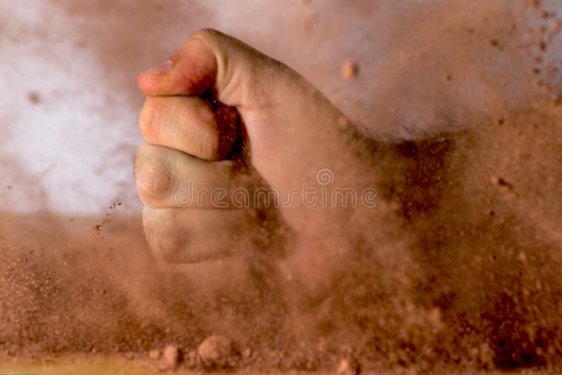 Hand Tapping on the Table with Cocoa Stock Image - Image of clipping ...