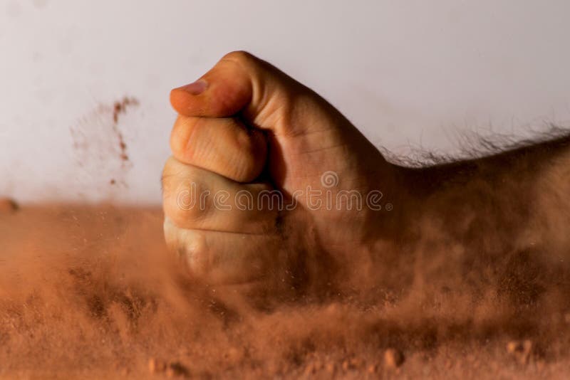 Hand Tapping on the Table with Cocoa Stock Image - Image of clipping ...