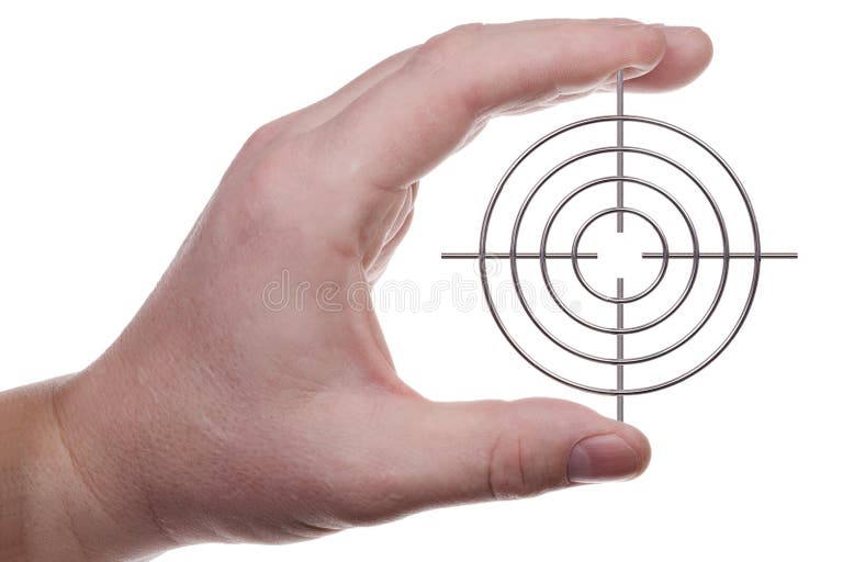 Hand with target 2 stock photo. Image of closeup, metal - 4250240