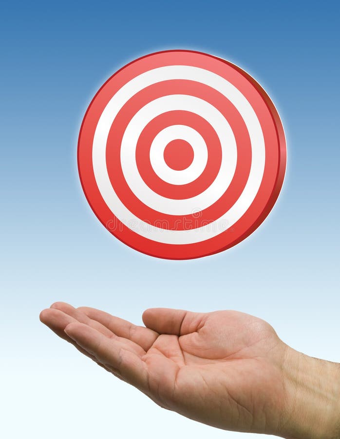Hand and target blue stock illustration. Illustration of challenge ...