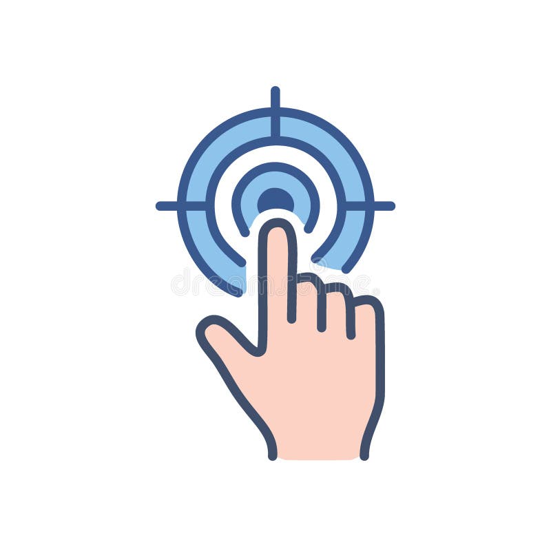 Hand Target Icon. Hand Pointing at a Target, Symbolizes Aiming, Focus ...