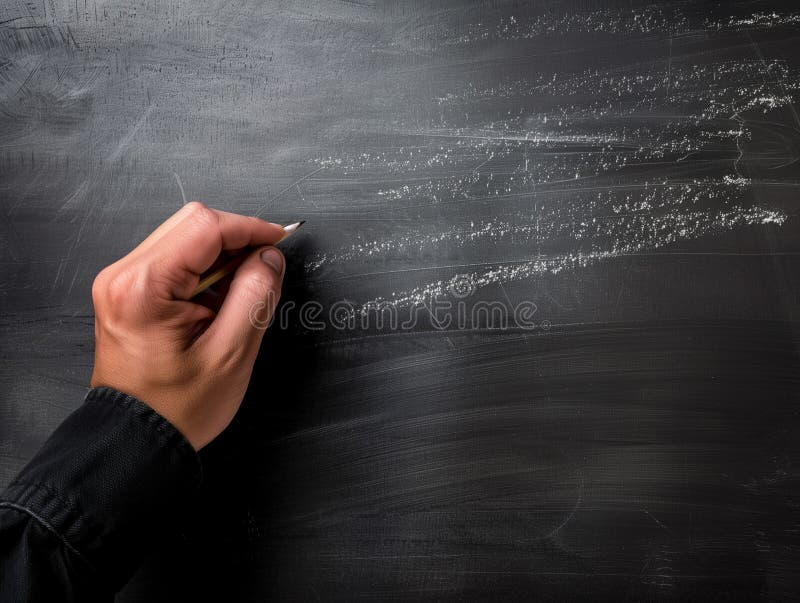 Hand of Teacher Writting with Chalk on Blackboard. by Generative Ai ...