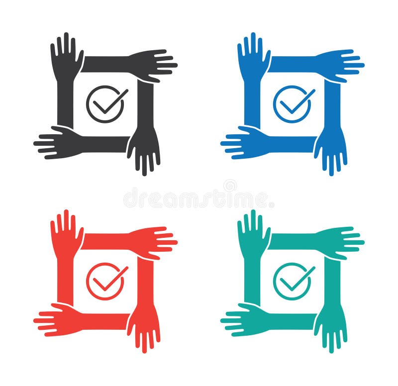 Hand teamwork icon stock vector. Illustration of mark - 330521655