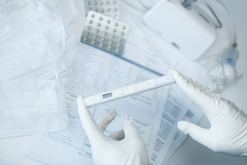 Hand with a Tec on the Virus Stock Photo - Image of hand, health: 183459914