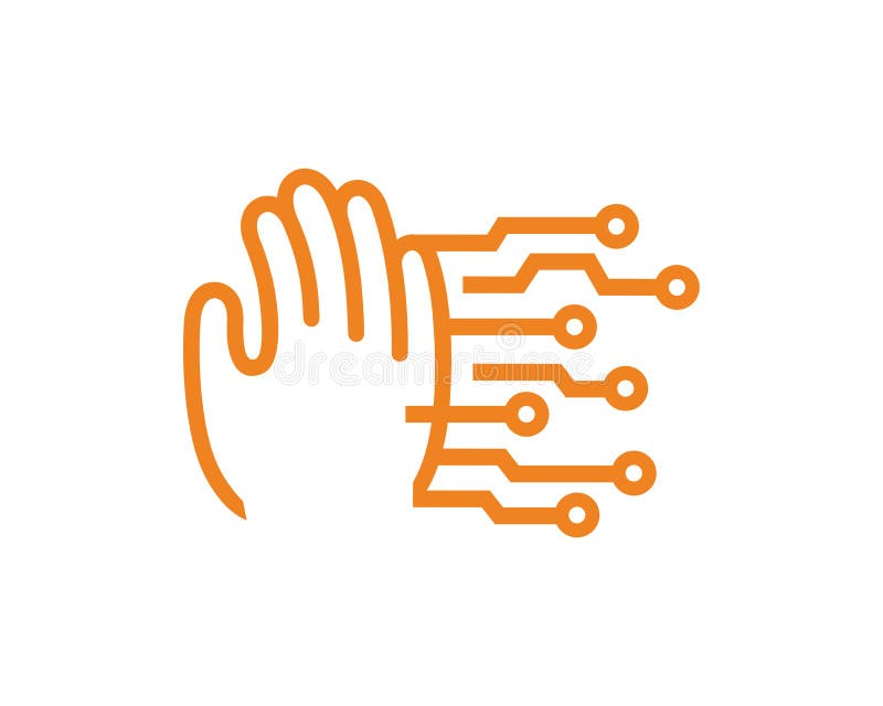 Hand Tech Logo Template Design Vector, Emblem, Design Concept, Stock ...