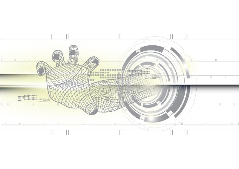 Hand and Technology Background Stock Vector - Illustration of ...