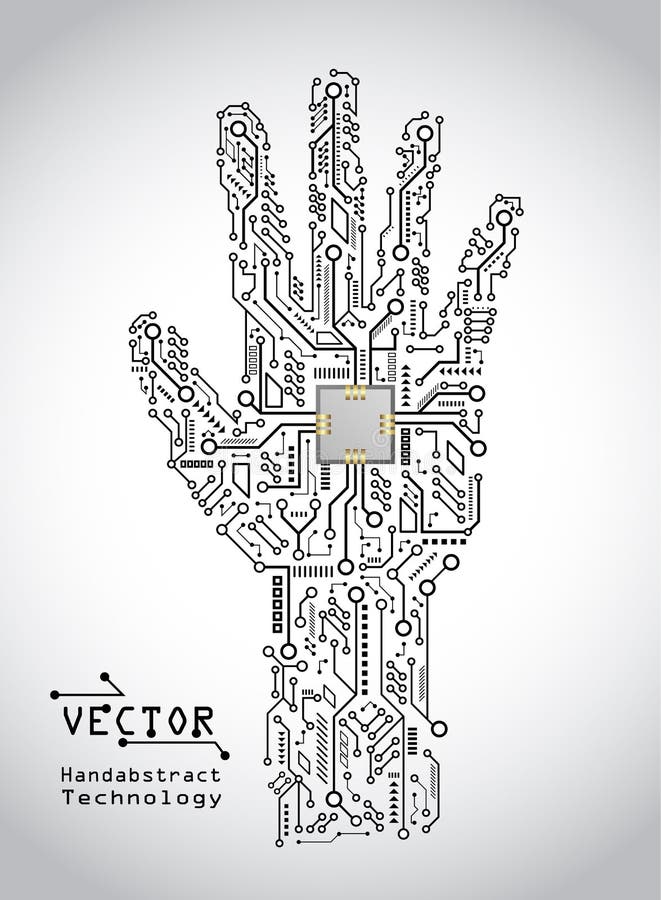 Hand Technology Illustration Vector and Background Stock Vector ...