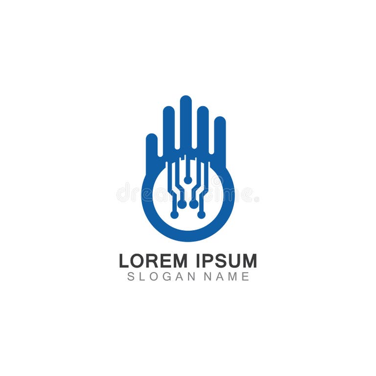 Hand with Technology Logo Inspiration Creative Design Template Stock ...