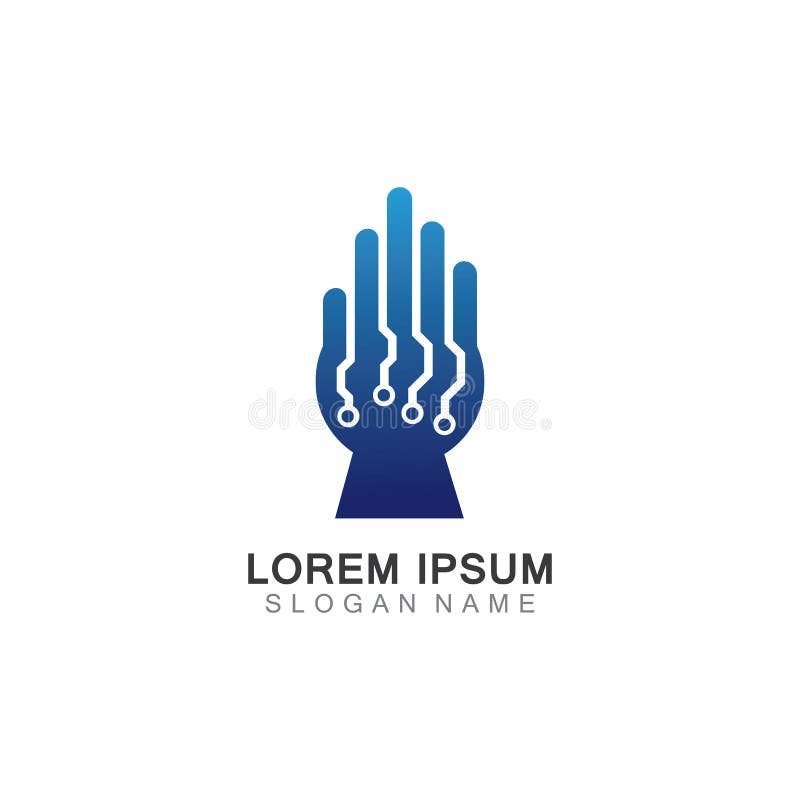 Hand with Technology Logo Inspiration Creative Design Template Stock ...