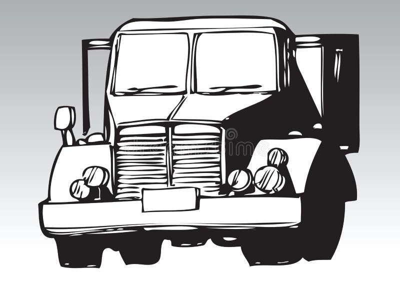 Handritad lastbil vektor illustrationer. Illustration av illustration ...