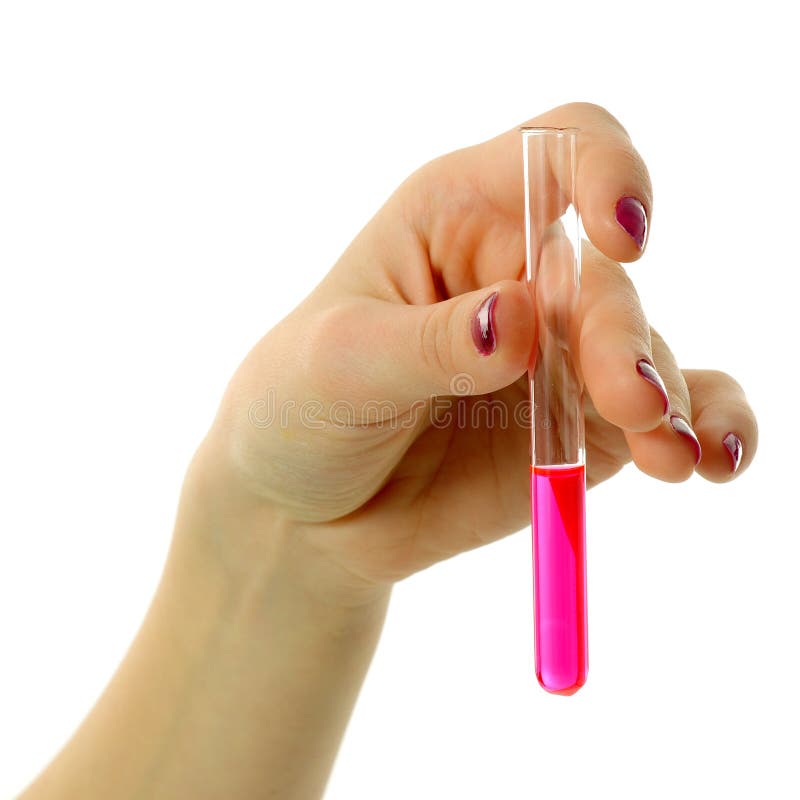 Hand with test tube stock photo. Image of science, lady - 7248836