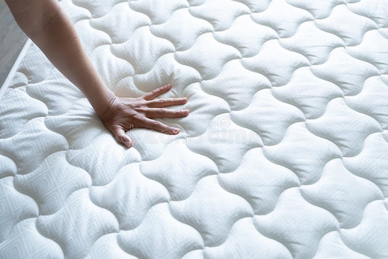 Hand Testing Orthopedic Memory Foam Core Stock Image - Image of women ...