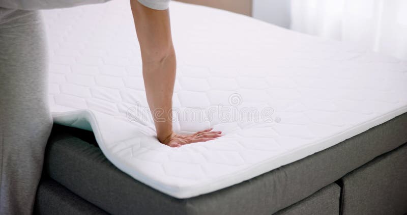 Hand Testing Orthopedic Memory Foam Core Stock Photo - Image of hard ...