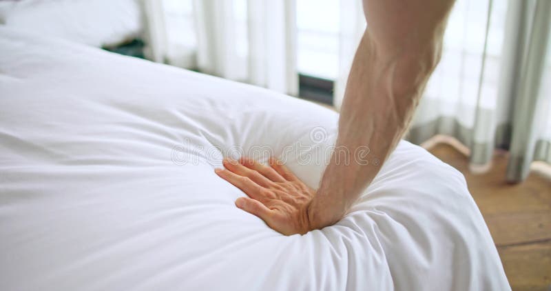 Hand Testing Orthopedic Memory Foam Core Stock Image - Image of ...