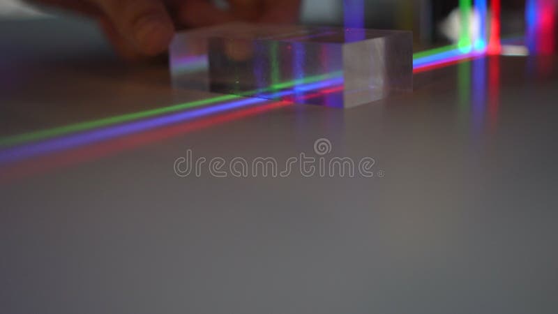 Hand Testing Retangular Prism with RGB Light Stock Video - Video of ...