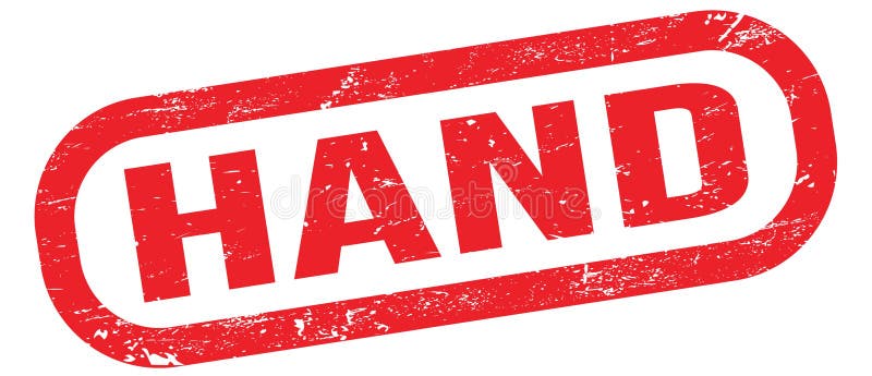 HAND, Text on Red Rectangle Stamp Sign Stock Illustration ...