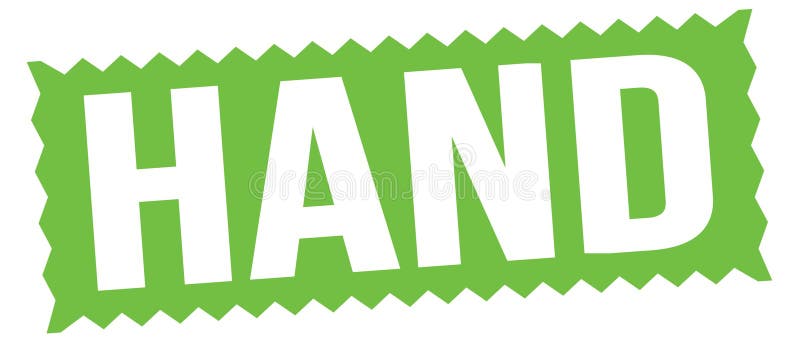 HAND Text Written on Green Stamp Sign Stock Illustration - Illustration ...