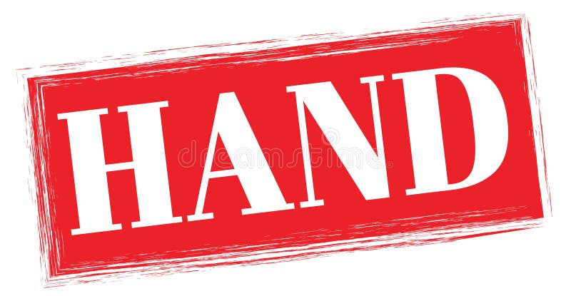 HAND Text Written on Red Stamp Sign Stock Illustration - Illustration ...