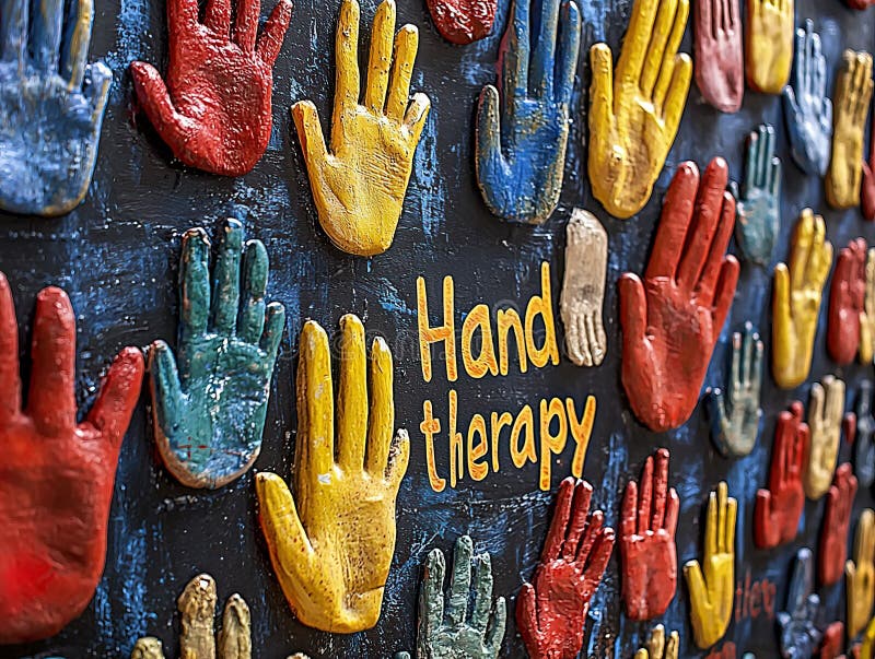 Hand Therapy Text Written on a Blackboard. Stock Photo - Image of ...
