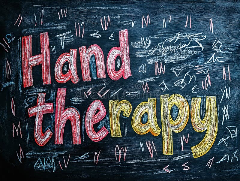 Hand Therapy Text Written on a Blackboard. Stock Photo - Image of black ...