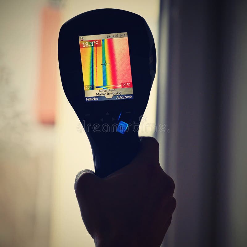 Hand Thermal Imaging Camera To Check Temperature Stock Image - Image of ...