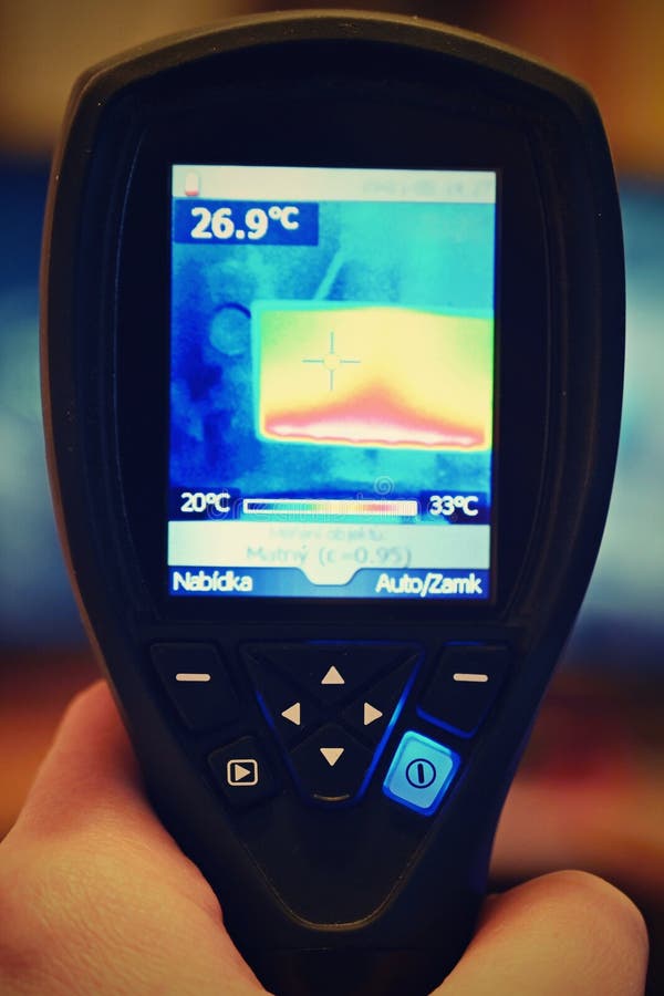 Hand Thermal Imaging Camera To Check Temperature Stock Image - Image of ...