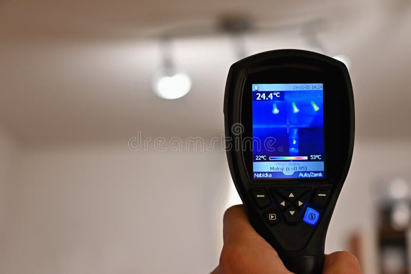 Hand Thermal Imaging Camera To Check Temperature Stock Image - Image of ...
