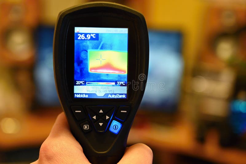Hand Thermal Imaging Camera To Check Temperature Stock Image - Image of ...