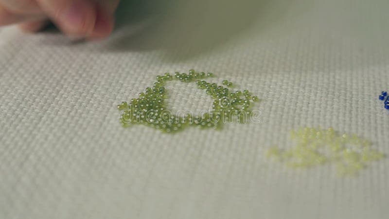 Hand is Threading Glass Beads. Stock Video - Video of bracelet, fashion ...