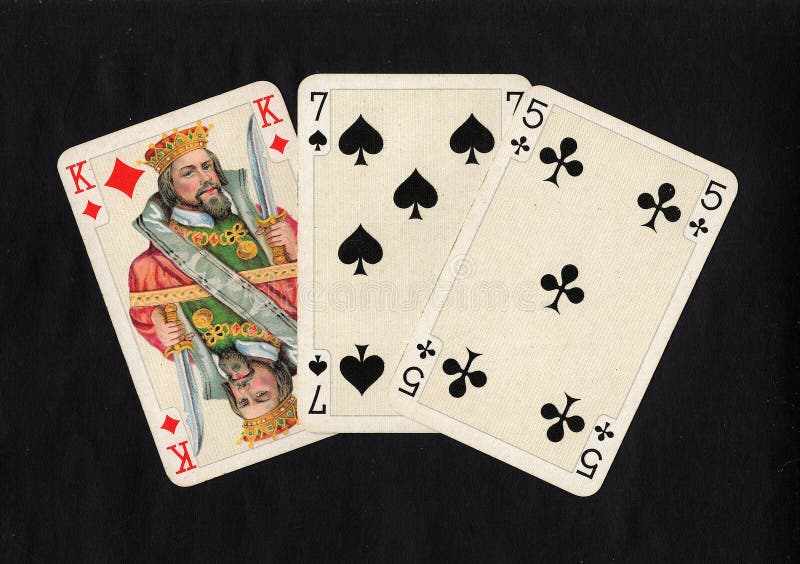 A Hand of Three Antique Playing Cards. Stock Illustration ...