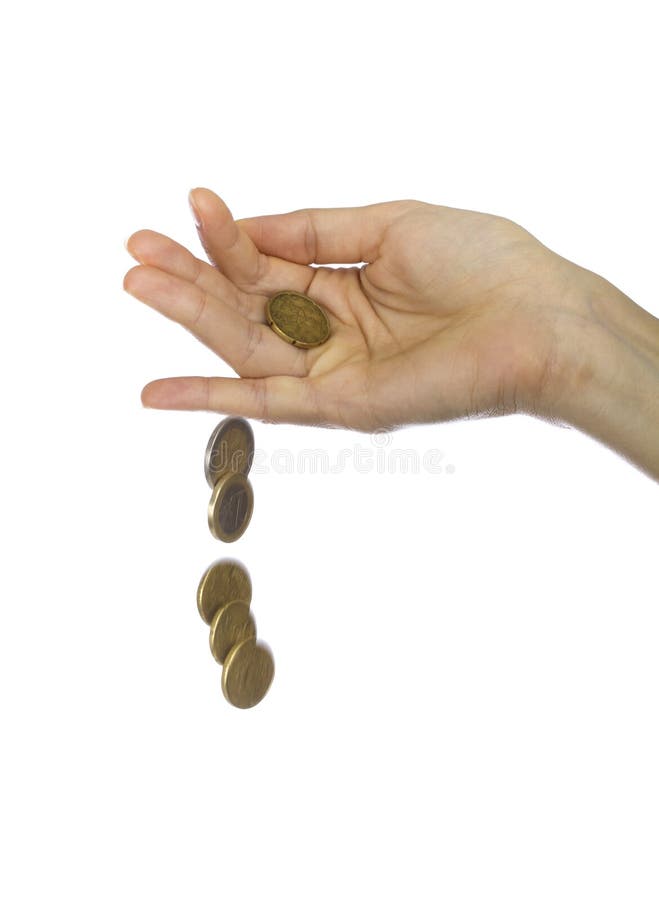 Hand Throwing Gold and Silver Coins Stock Image - Image of improvement ...