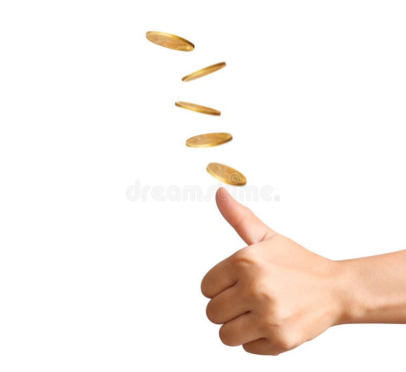 Hand Throwing Up Coin To Make Decision Stock Image - Image of throw ...