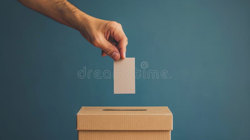 A Hand Throws a Blank Form into the Ballot Box. Anonymous Voting Stock ...