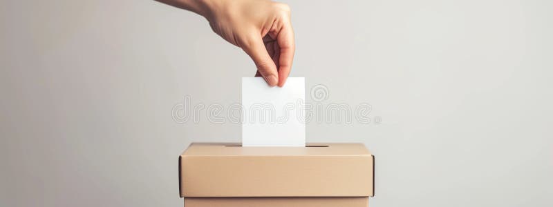 A Hand Throws a Blank Form into the Ballot Box. Anonymous Voting Stock ...