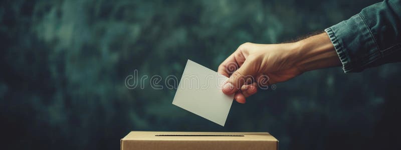 A Hand Throws a Blank Form into the Ballot Box. Anonymous Voting Stock ...