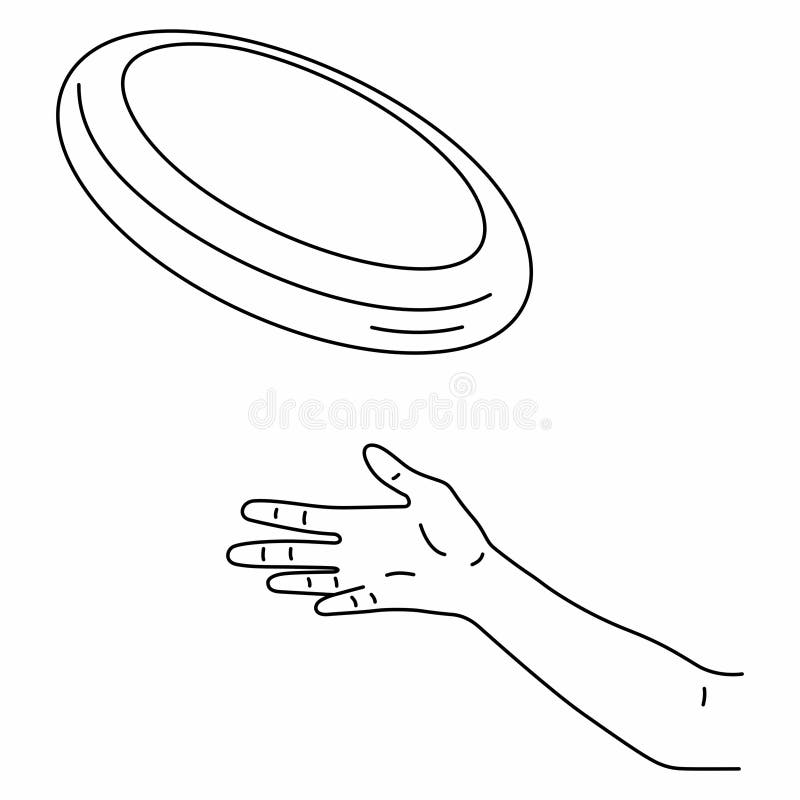 Hand Throws a Flying Frisbee Disc Stock Vector - Illustration of ...