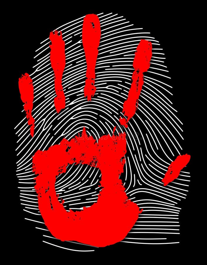 Hand and Thumb Print stock illustration. Illustration of illustrated ...