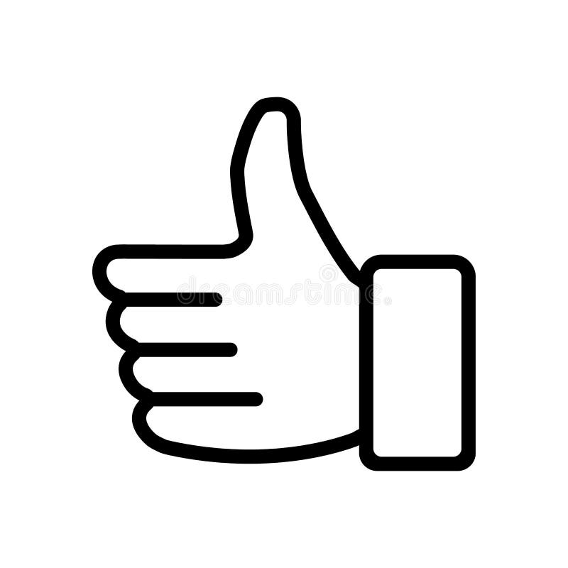 Hand Thumb Symbol Line Icon, Vector Illustration Stock Vector ...