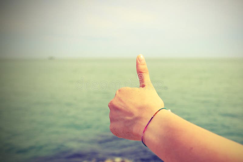 Hand with Thumb Up and Antique Effect Stock Photo - Image of thinness ...