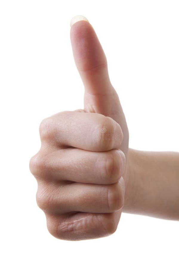 Hand with Thumb Down Over White Background Stock Image - Image of ...