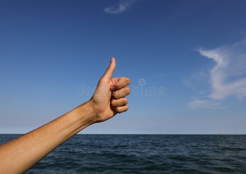 Hand with Thumb Up Pointing Up Ok Sign All Right Stock Image - Image of ...