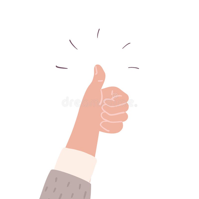 Hand with Thumbs Up. Good Feedback Stock Vector - Illustration of like ...