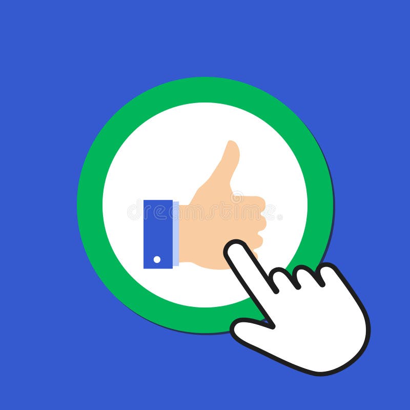 Thumbs up with cursor stock illustration. Illustration of button - 24805341